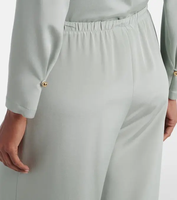 Max Mara Maga Silk-blend Satin Wide-leg Pants