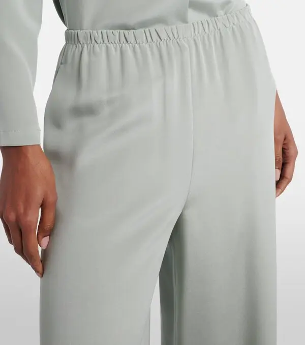 Max Mara Maga Silk-blend Satin Wide-leg Pants