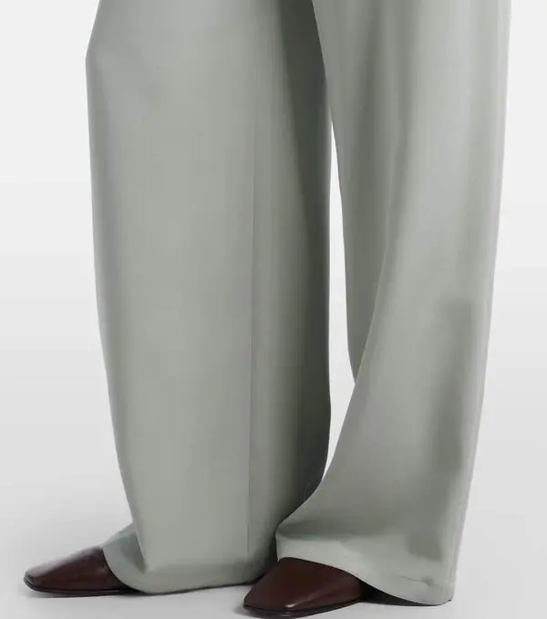 Max Mara Maga Silk-blend Satin Wide-leg Pants