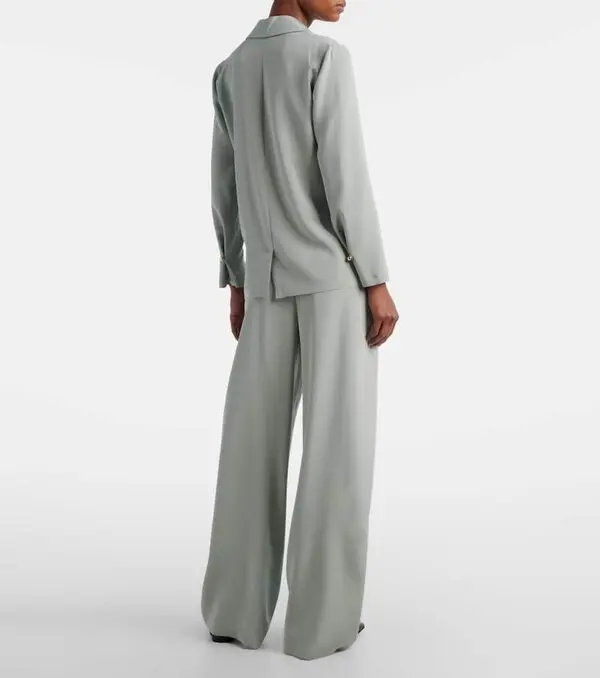 Max Mara Maga Silk-blend Satin Wide-leg Pants