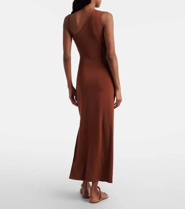 Max Mara Fiabe One-shoulder Midi Dress - Brown