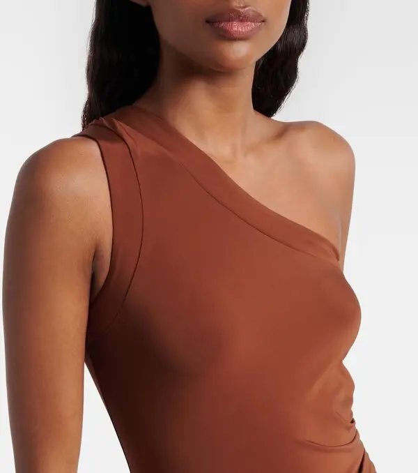 Max Mara Fiabe One-shoulder Midi Dress - Brown