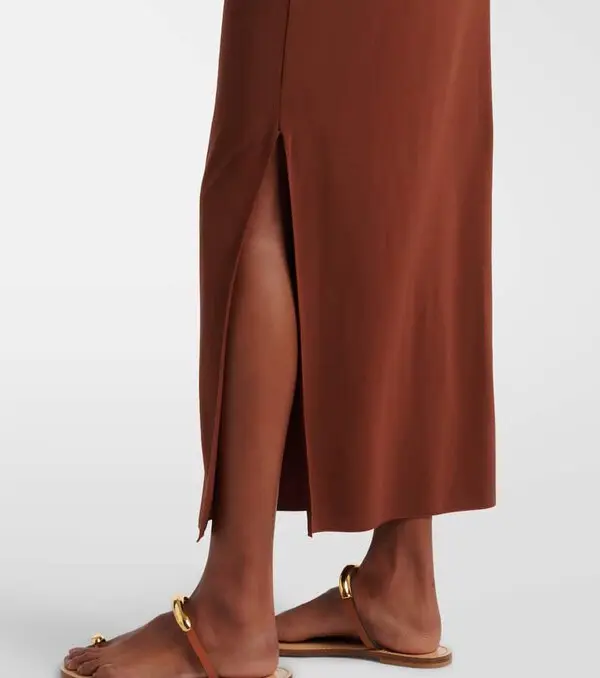 Max Mara Fiabe One-shoulder Midi Dress - Brown