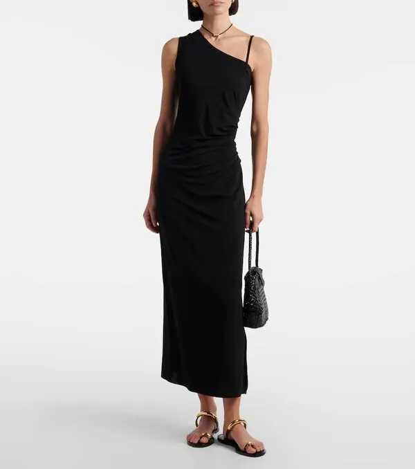 Max Mara Fiabe One-shoulder Midi Dress - Black