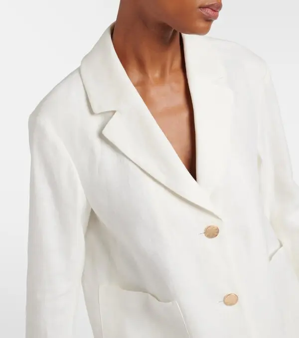 Max Mara Carlotta Linen Blazer - White