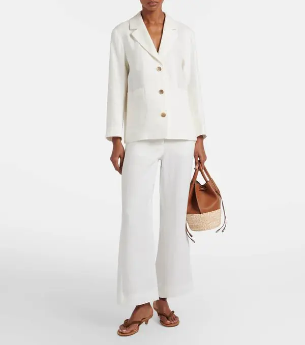 Max Mara Carlotta Linen Blazer - White