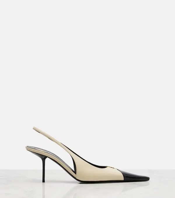 Saint Laurent Babylone Breteuil Leather Slingback Pumps