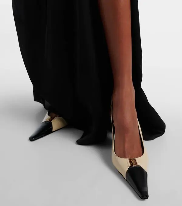 Saint Laurent Babylone Breteuil Leather Slingback Pumps