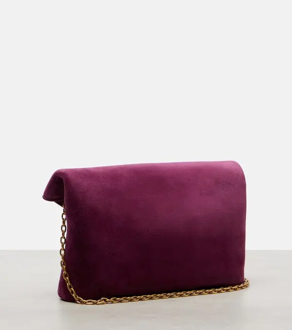 Saint Laurent Cassandre Small Suede Crossbody Bag - Purple