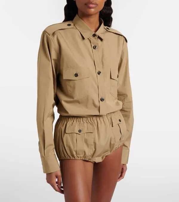 Prada Cotton Poplin Shorts - Beige