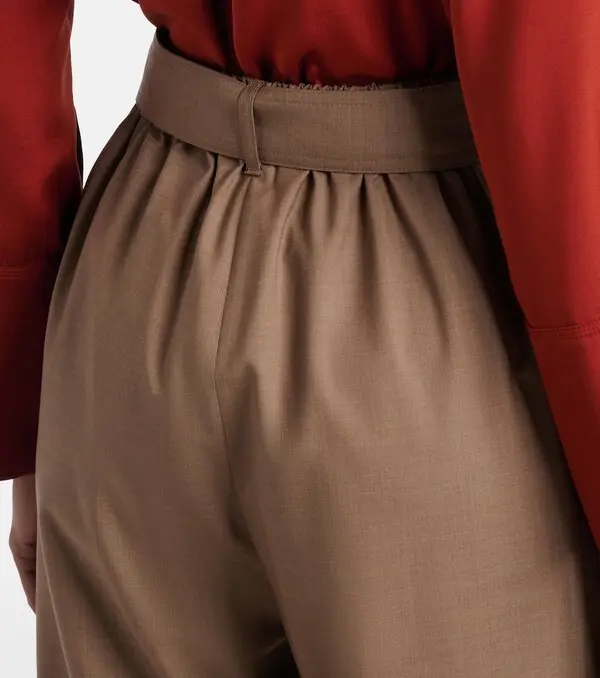 Max Mara Salpa Wide-leg Virgin Wool Pants - Beige