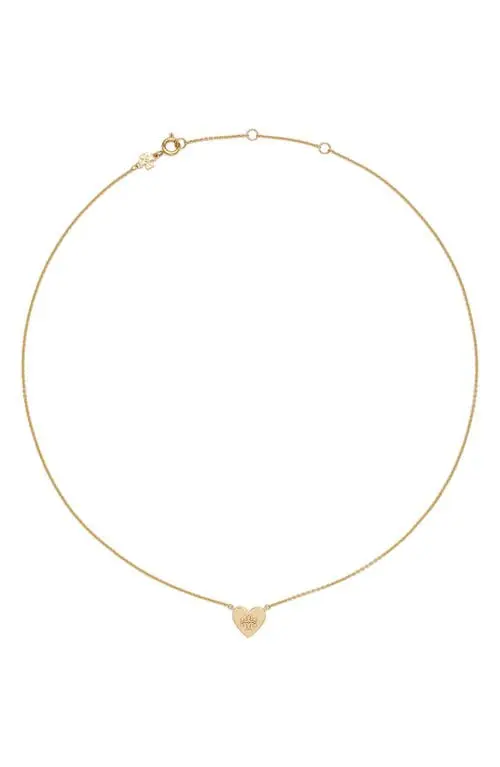 Tory Burch Forget Me Not Heart Pendant Necklace - Tory Gold