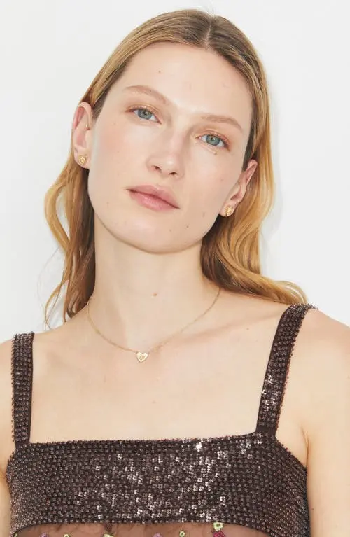 Tory Burch Forget Me Not Heart Pendant Necklace