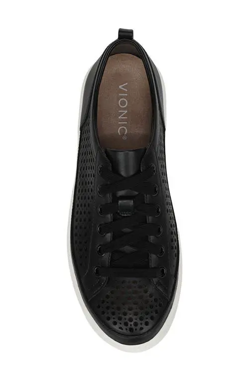 Vionic Winny Perf Sneaker - Black Leather
