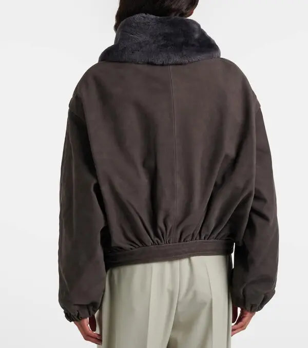 Victoria Beckham Shearling-trimmed Suede Blouson Jacket