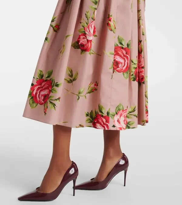 Dolce & Gabbana Floral Cotton Midi Dress - Pink