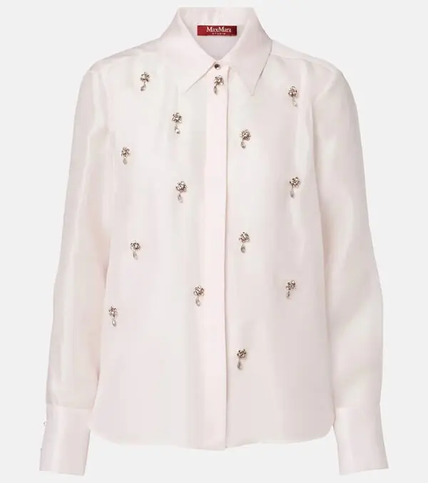 Max Mara Agi Crystal-embellished Silk Shirt
