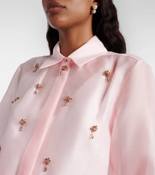 Max Mara Agi Crystal-embellished Silk Shirt