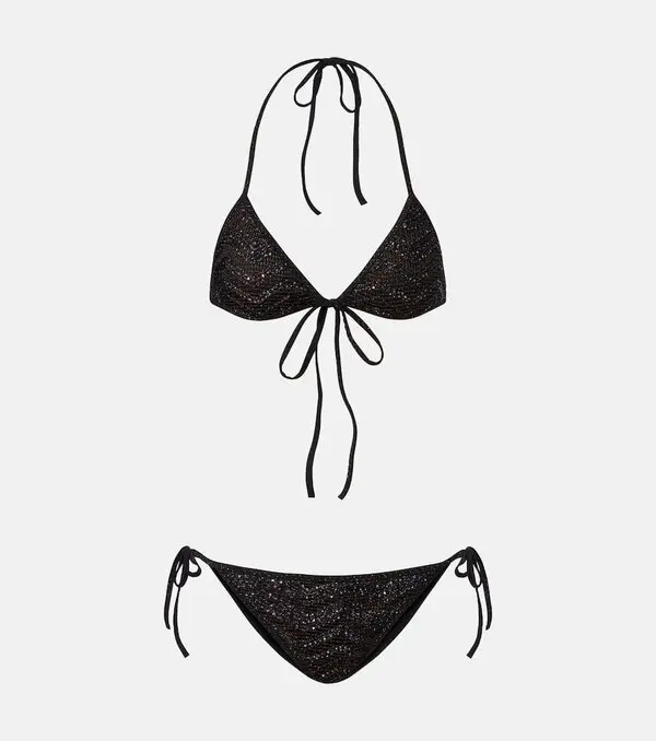 Missoni Zigzag Sequined Lame Bikini - Brown