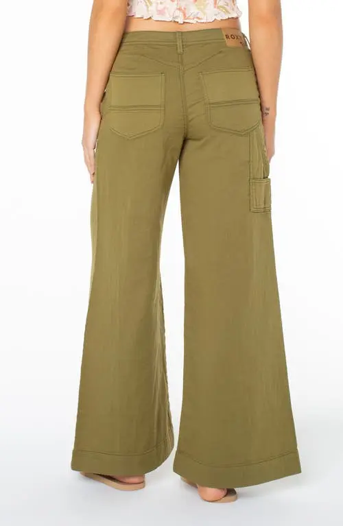 Roxy Boogie Board Flare Cotton Twill Pants - Avocado
