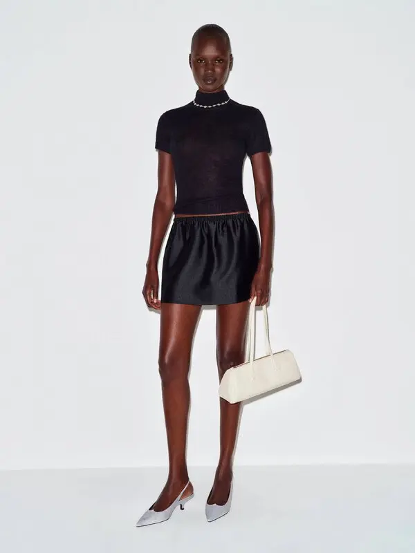 REFORMATION Elva Mini Skirt - Black