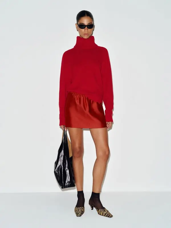 REFORMATION Elva Mini Skirt - Red