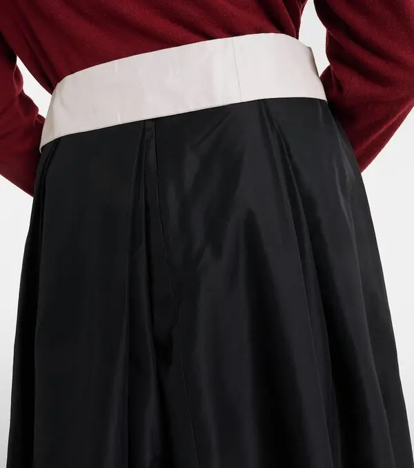Max Mara Baschi Pleated Cotton-blend Midi Skirt