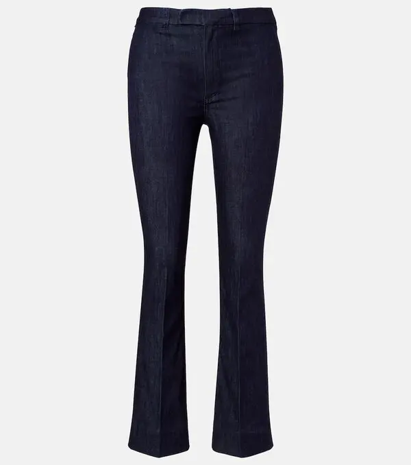 Max Mara Diana Cotton-blend Slim Pants - Blue