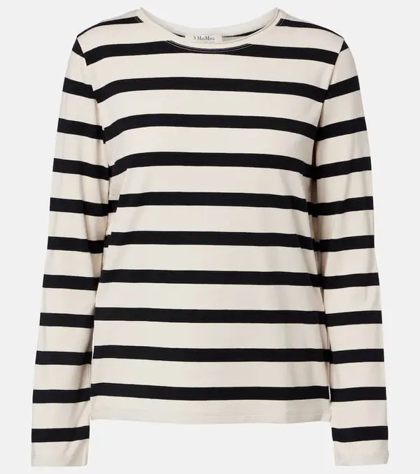 Max Mara Divina Striped Cotton-blend Jersey T-shirt
