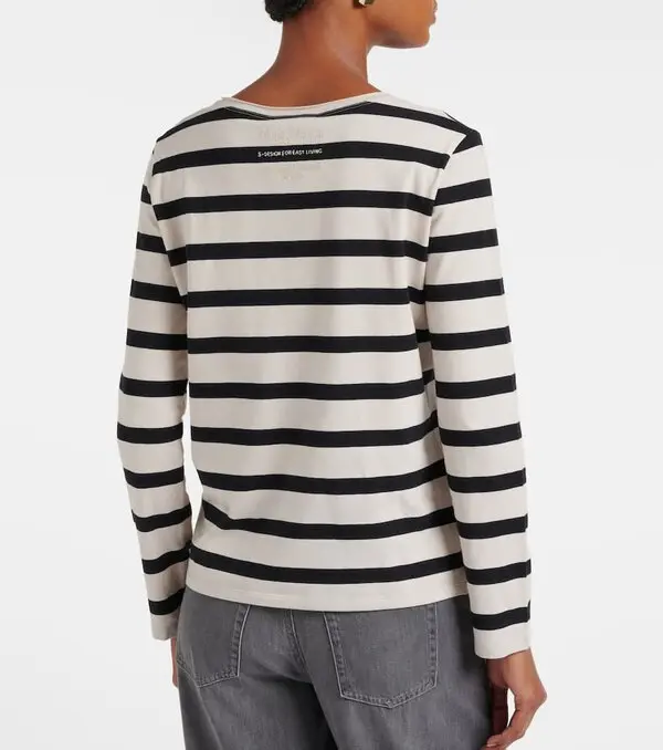 Max Mara Divina Striped Cotton-blend Jersey T-shirt