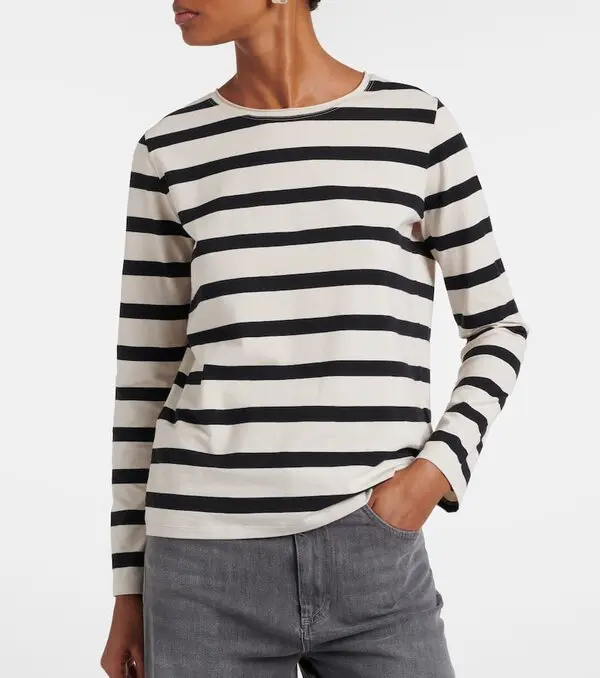 Max Mara Divina Striped Cotton-blend Jersey T-shirt
