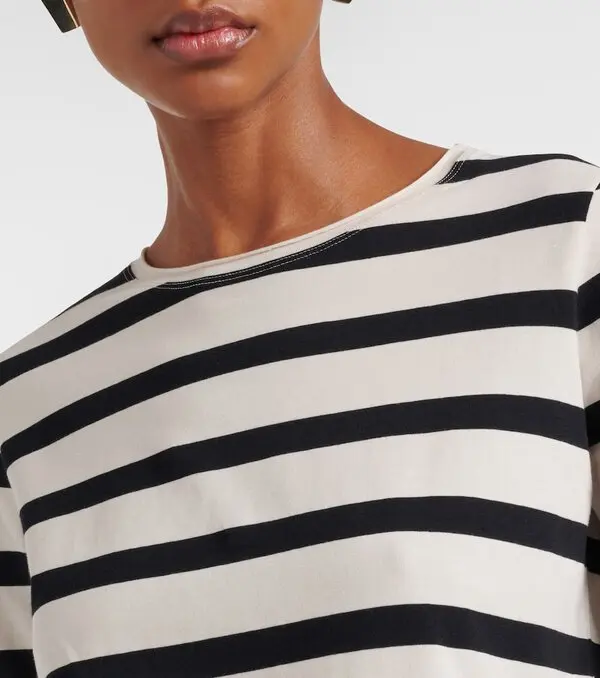 Max Mara Divina Striped Cotton-blend Jersey T-shirt