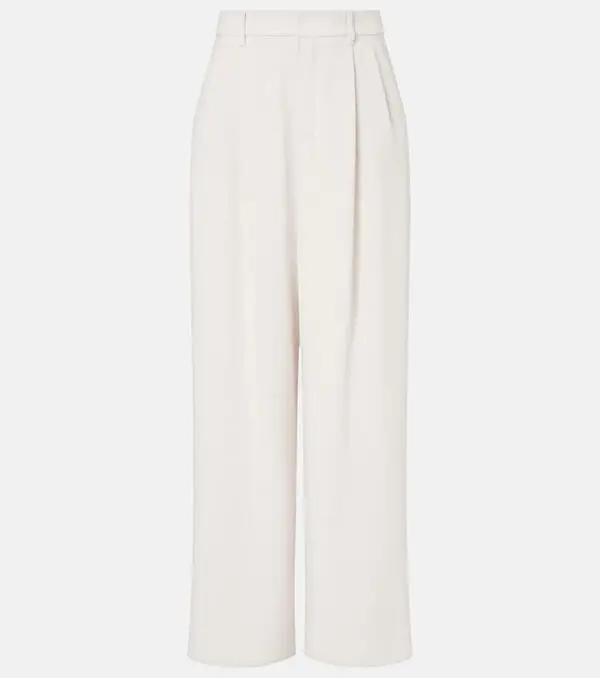 Max Mara Donata Pleated Wide-leg Pants - White