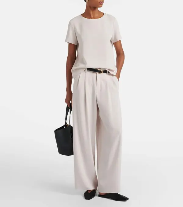 Max Mara Donata Pleated Wide-leg Pants - White