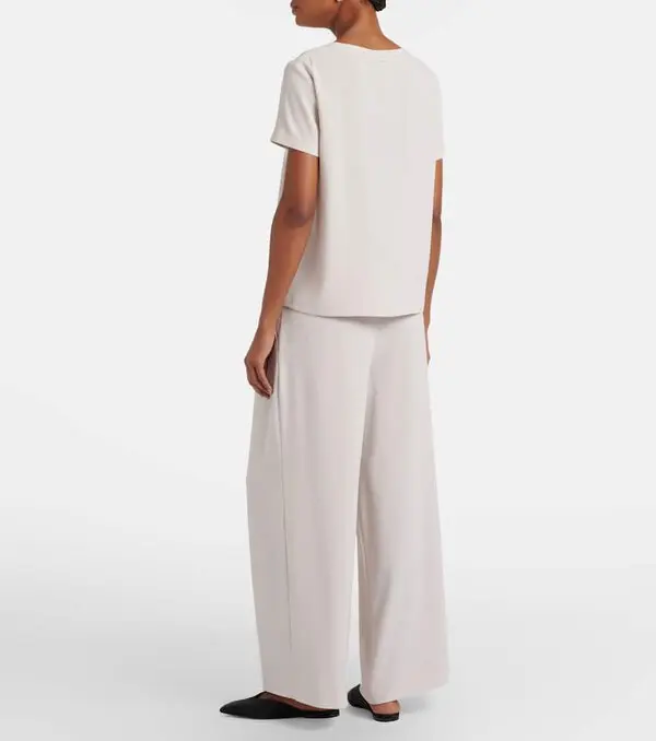 Max Mara Donata Pleated Wide-leg Pants - White