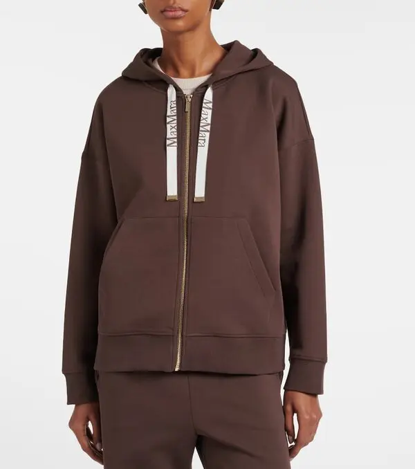 Max Mara Jour Cotton-blend Hoodie - Brown