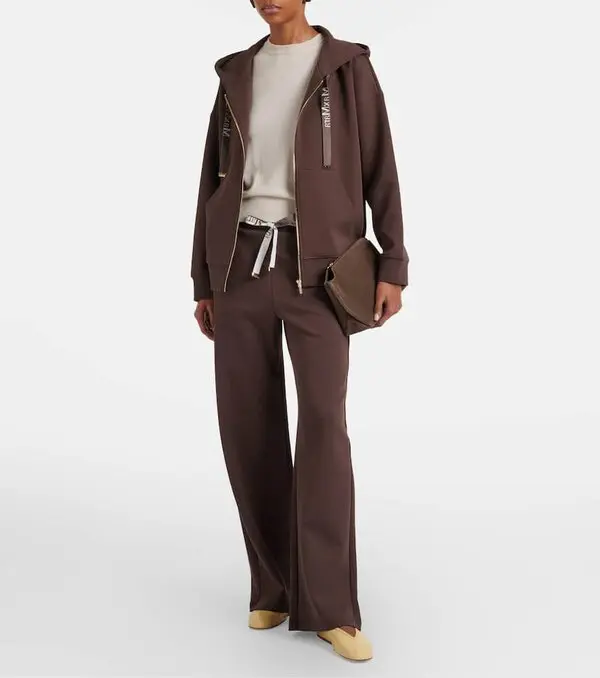 Max Mara Jour Cotton-blend Hoodie - Brown