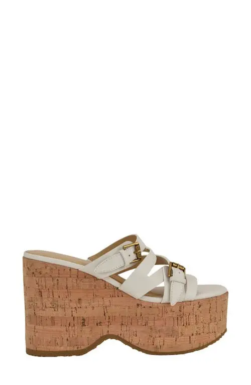 Guess Nailah Platform Wedge Sandal - White