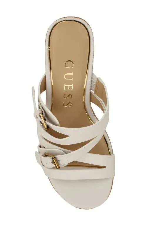 Guess Nailah Platform Wedge Sandal - White