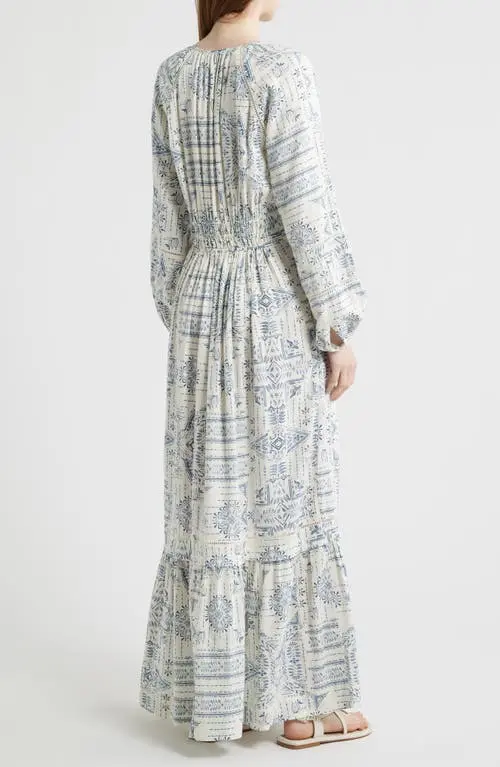 Pendleton Athena Long Sleeve Linen Blend Maxi Dress