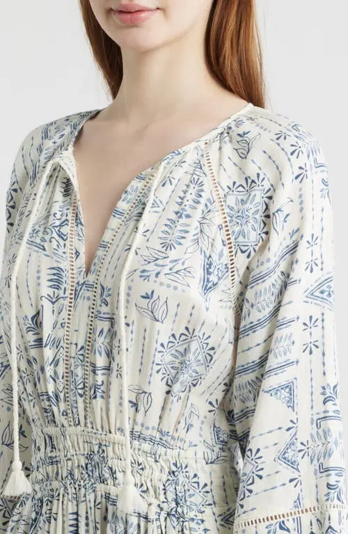 Pendleton Athena Long Sleeve Linen Blend Maxi Dress