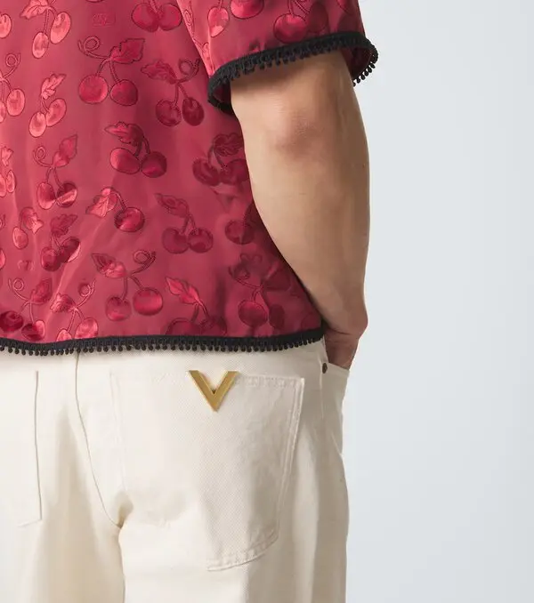 Valentino Garavani Vgold Wide-leg Jeans