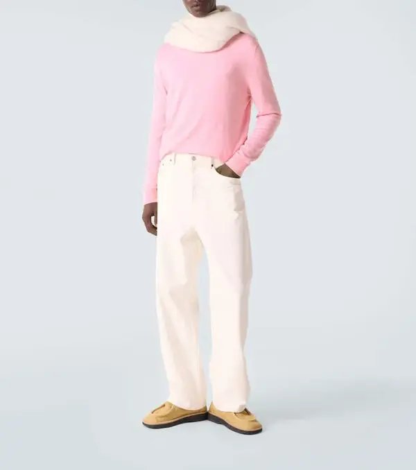 ALLUDE Virgin Wool Crewneck Sweater - Pink