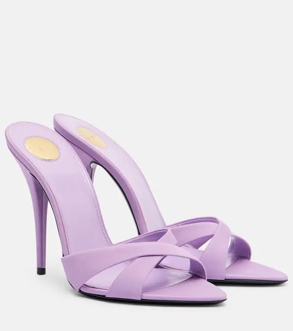 Saint Laurent Kirat Crepe Satin Mules