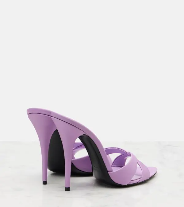 Saint Laurent Kirat Crepe Satin Mules