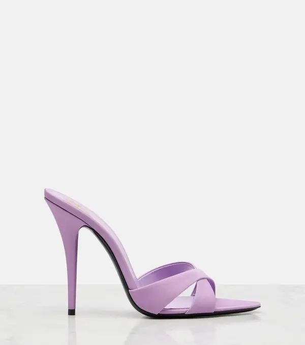 Saint Laurent Kirat Crepe Satin Mules