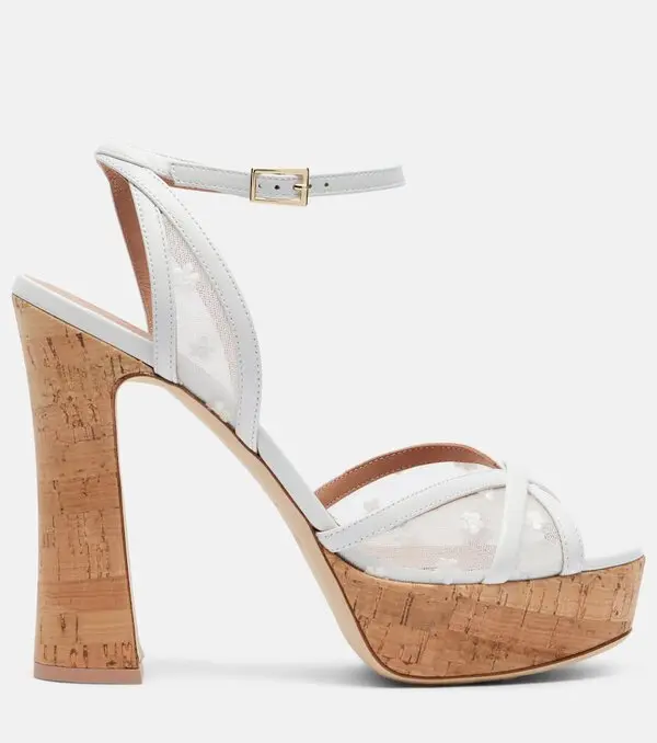 MALONE SOULIERS Sylvie 125 Leather-trimmed Platform Sandals