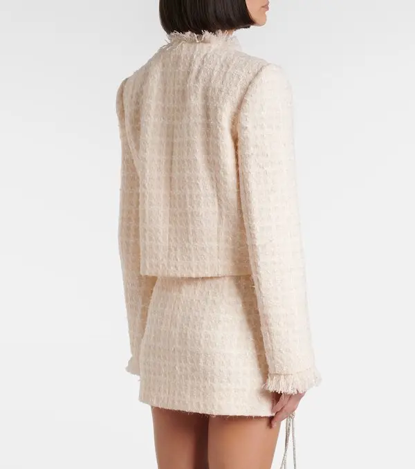 AREA Embellished Tweed Jacket