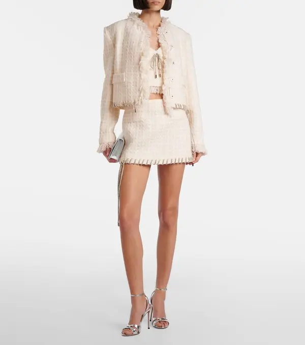 AREA Embellished Tweed Jacket
