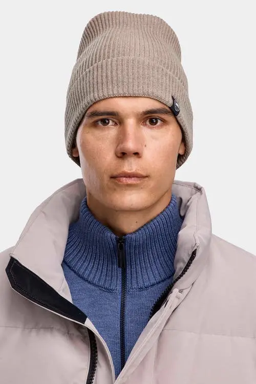 Canada Goose Cotton Ribbed Beanie - Limestone